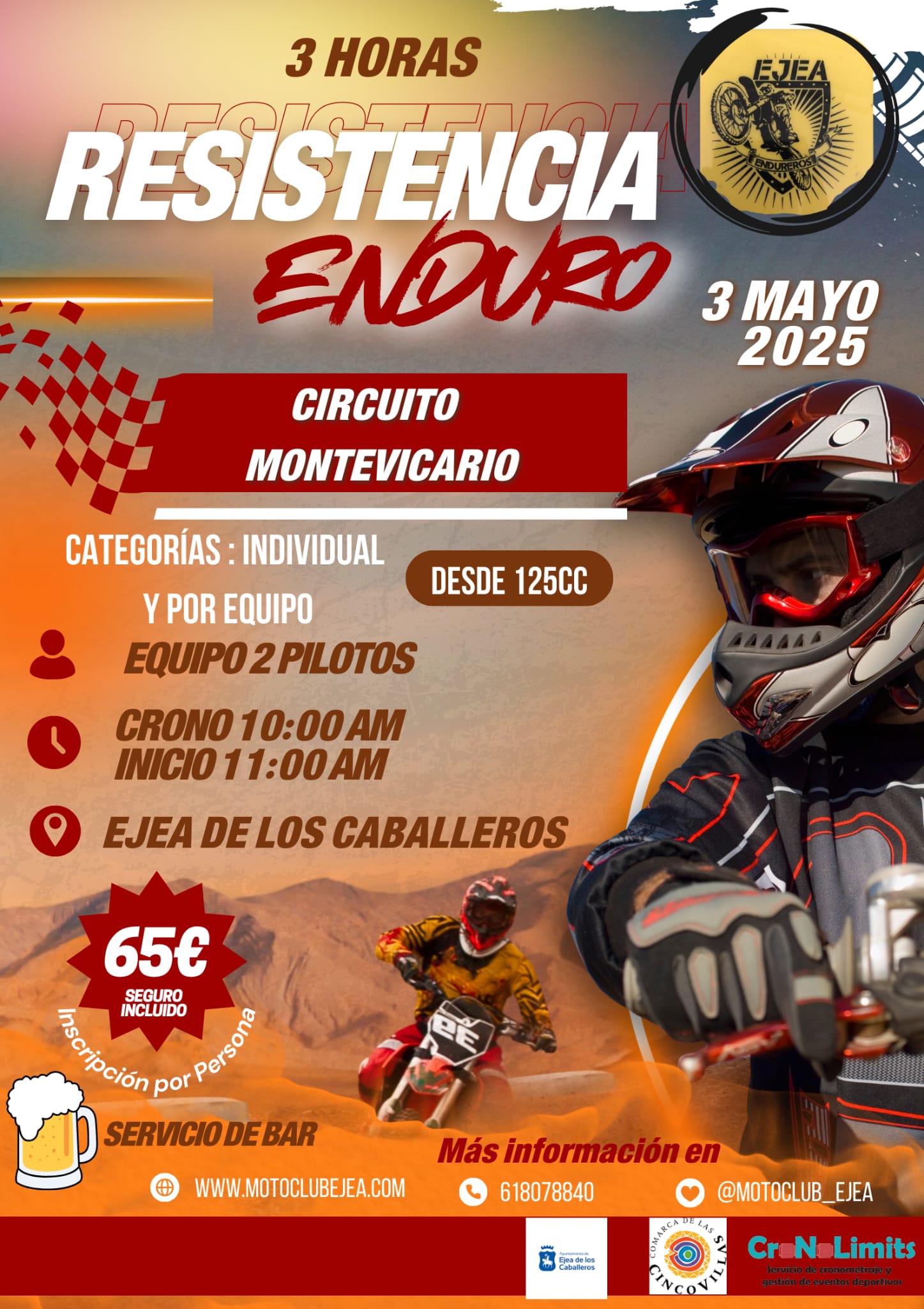 CARRERA DE RESISTENCIA ENDURO – 3 HORAS EJEA – Cronolimits